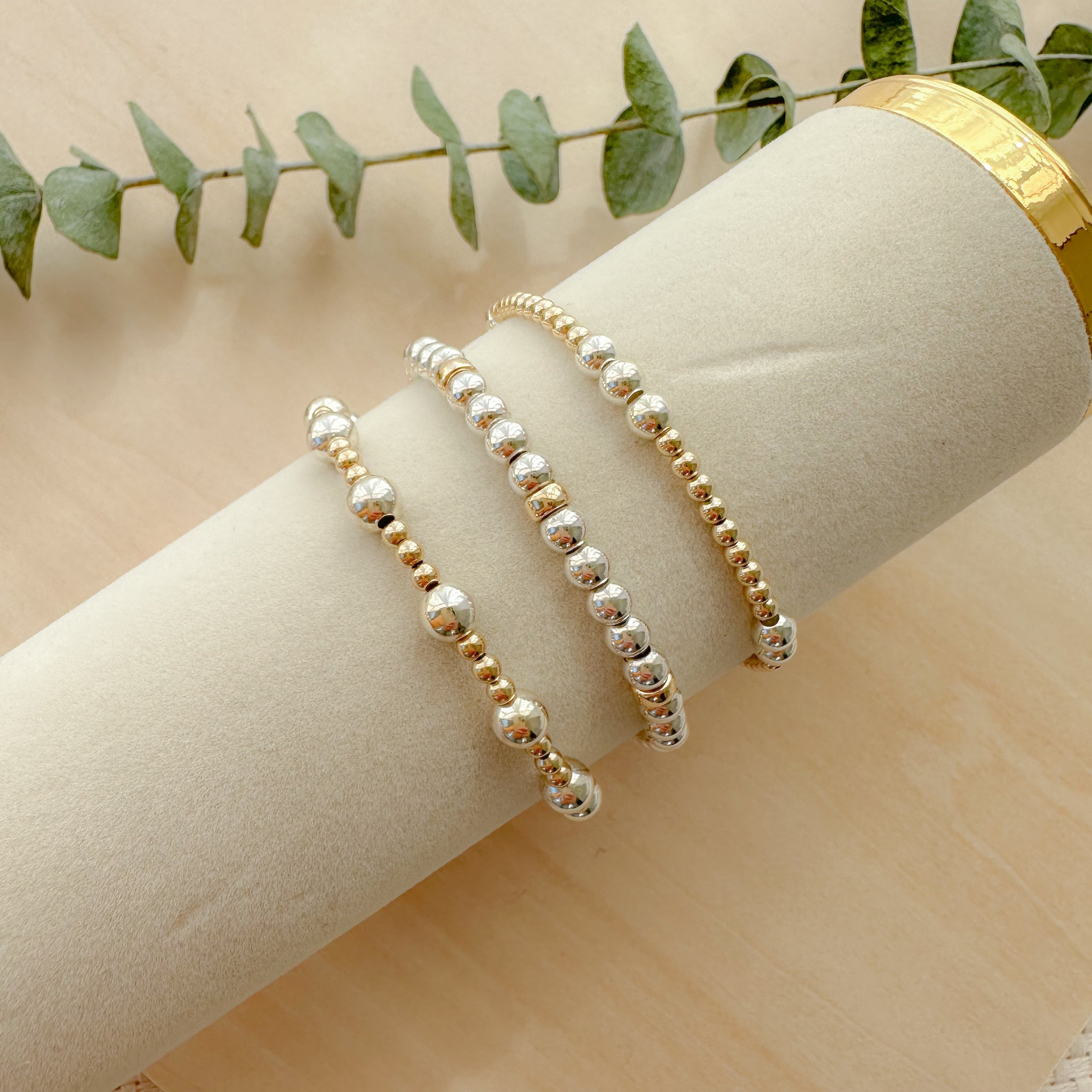 Mixed Metal Bracelet Stack - Luxe | Amethyst & Opal